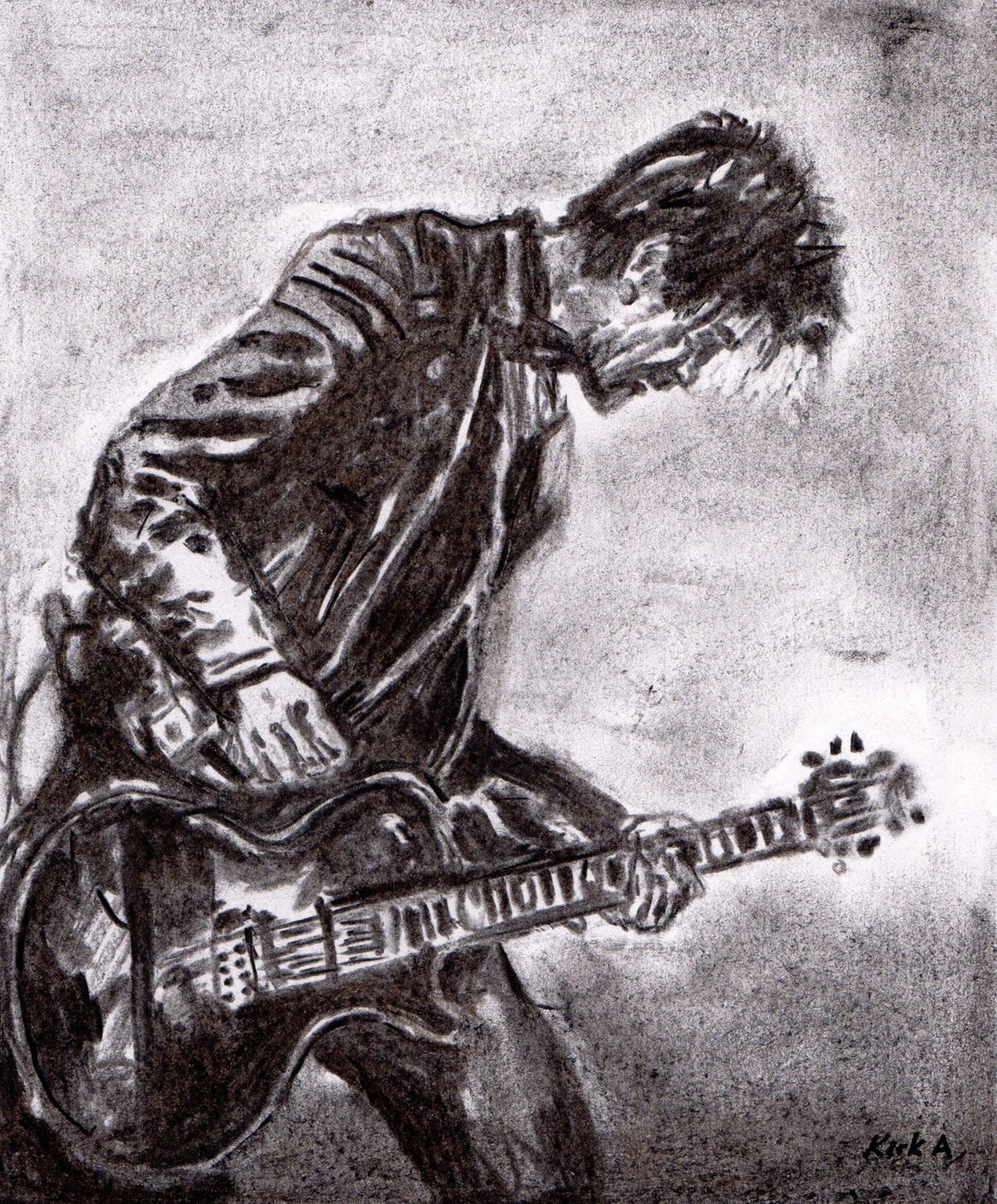 Rob Holliday - the Prodigy - Charcoal Portrait - Limited Edition ...