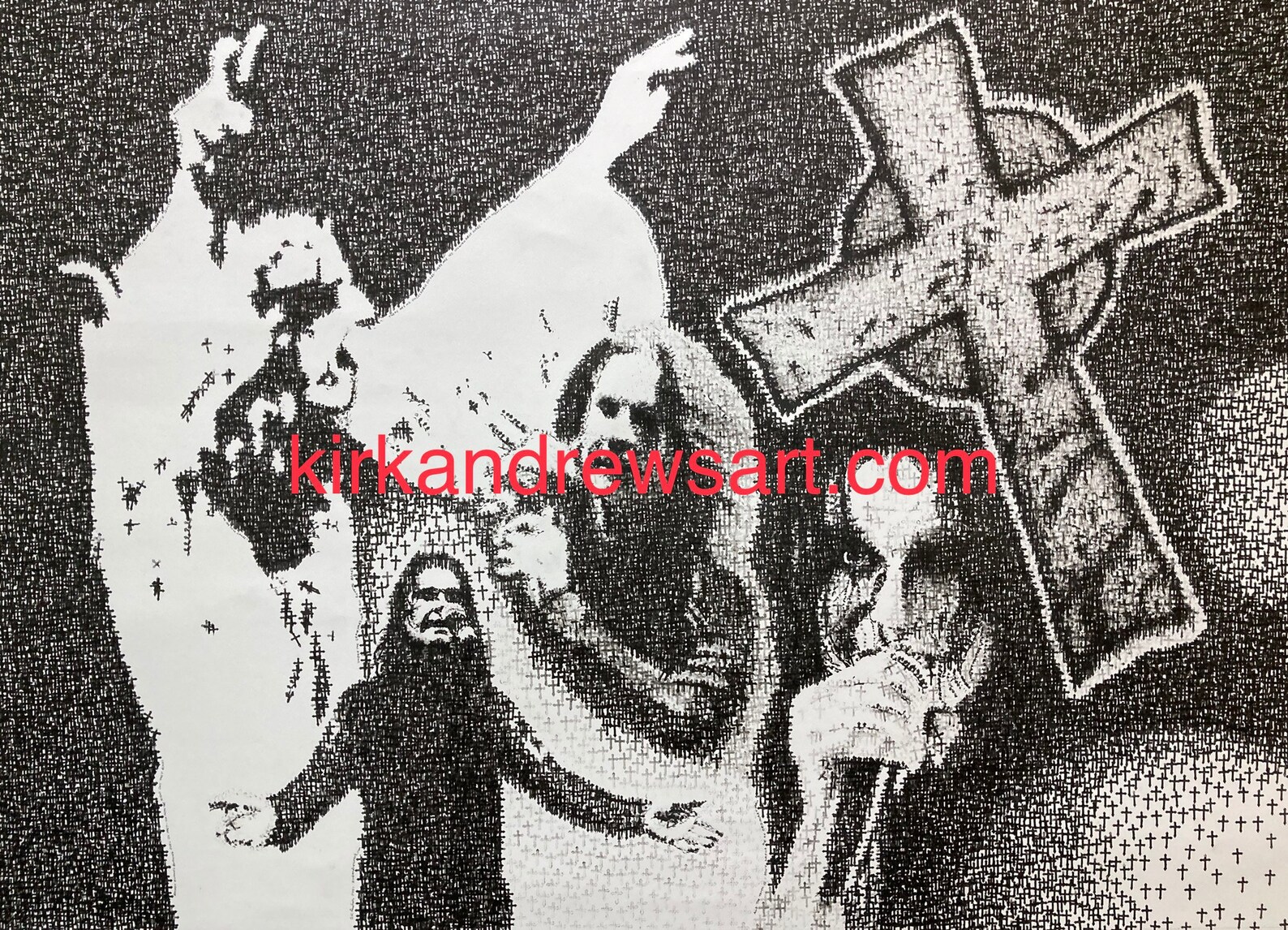 Ozzy Osbourne - Ink Stamp (gothic Cross) Portrait - Limited Edition ...