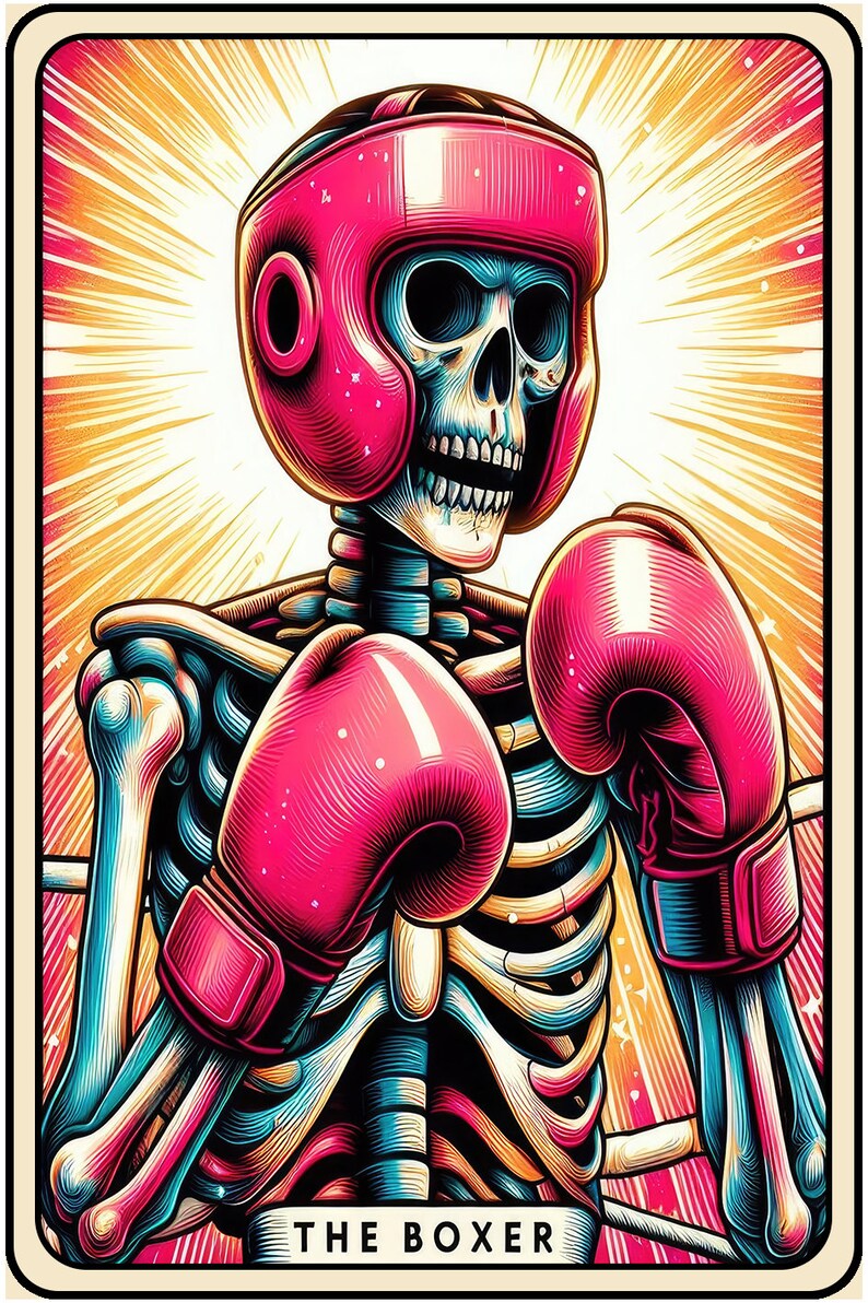 The Boxer Funny Skeleton Tarot Card PNG T-shirts and Mugs Sublimation ...