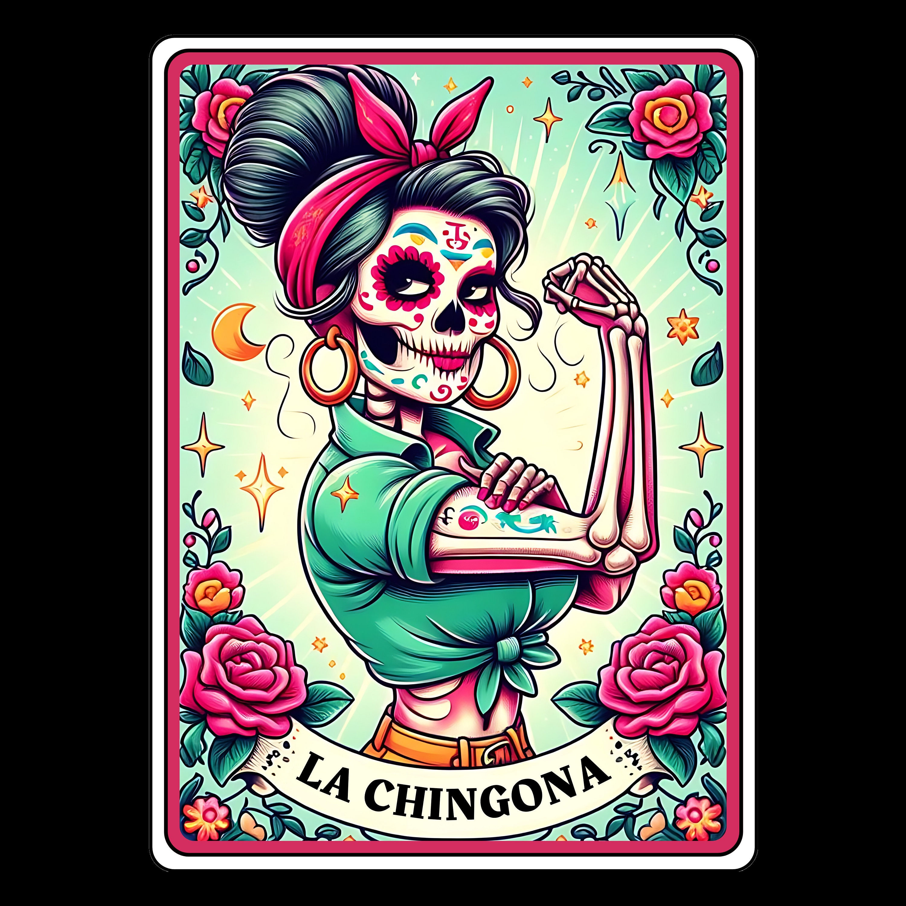 LA CHINGONA Funny Skeleton Tarot Card PNG T-shirts and Mugs Sublimation ...