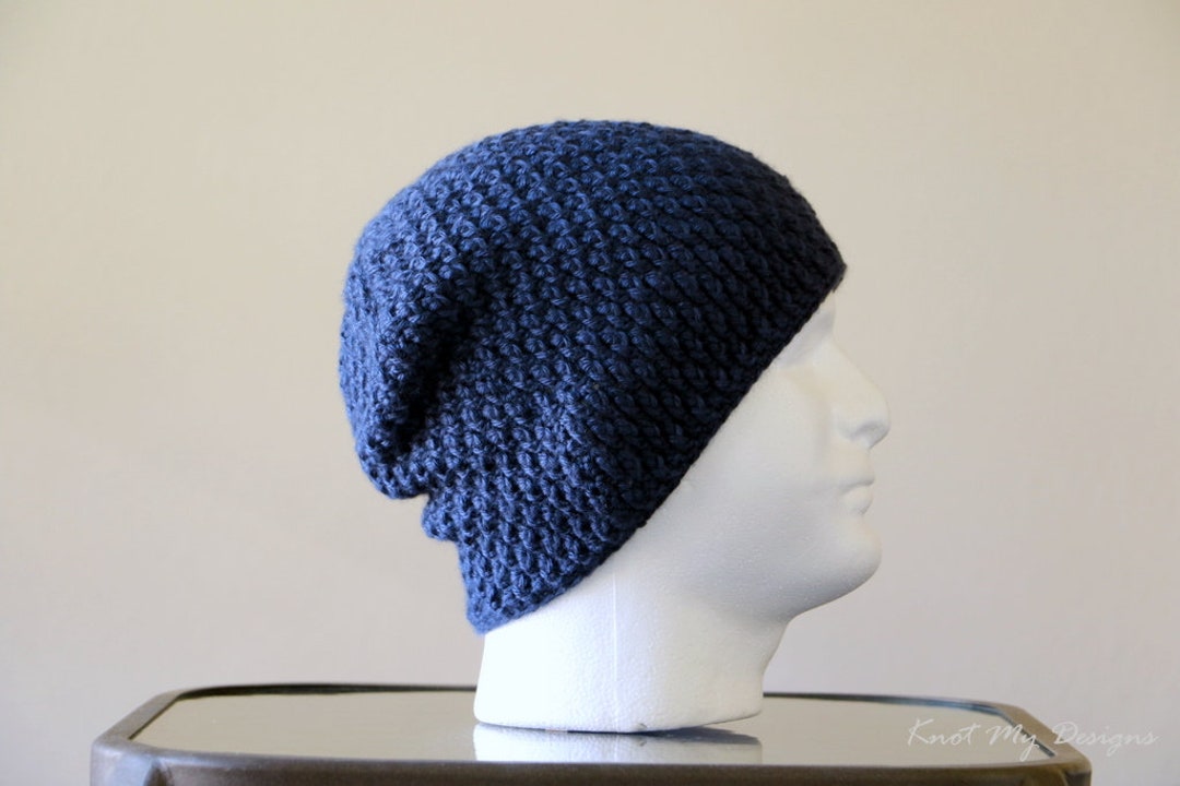 Crochet Texture Weave Adult Beanie Pattern | Crochet Winter Slouchy ...