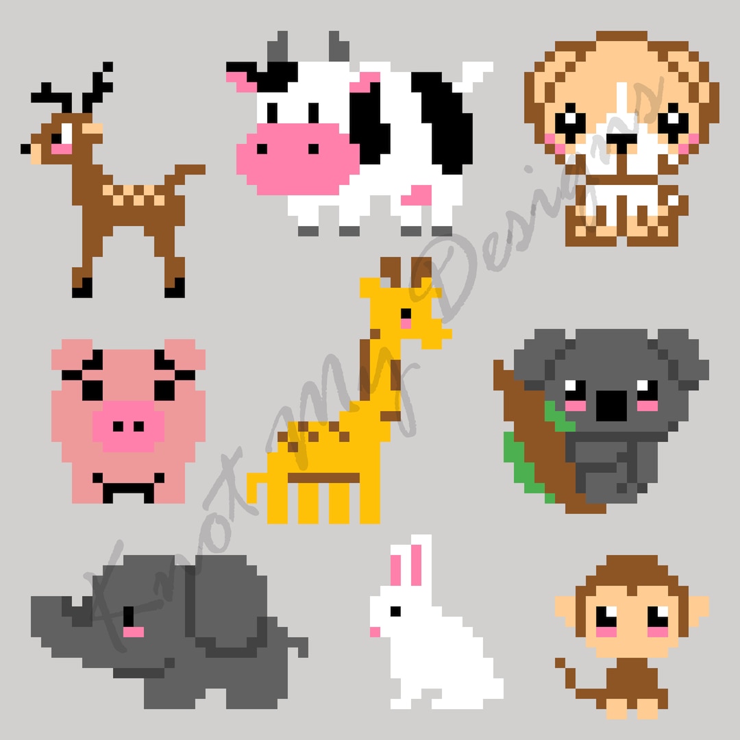 Assorted Animal Seriesc2c Crochet Blanket Pattern Graph & Row ...