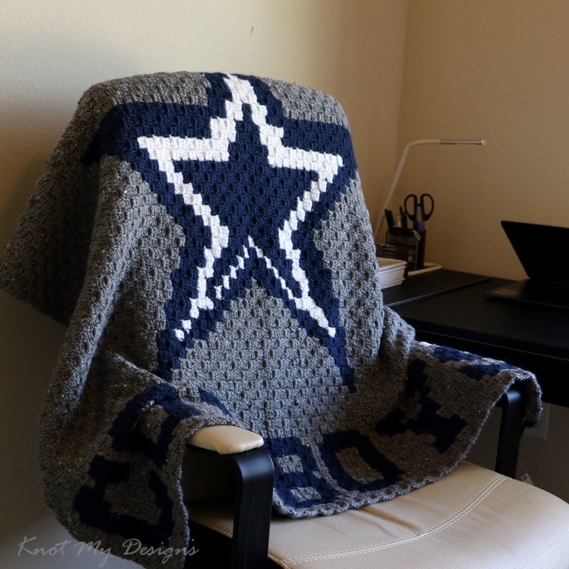 Blue Star Dallas Cowboys C2C Crochet Blanket Pattern Graph & - Etsy