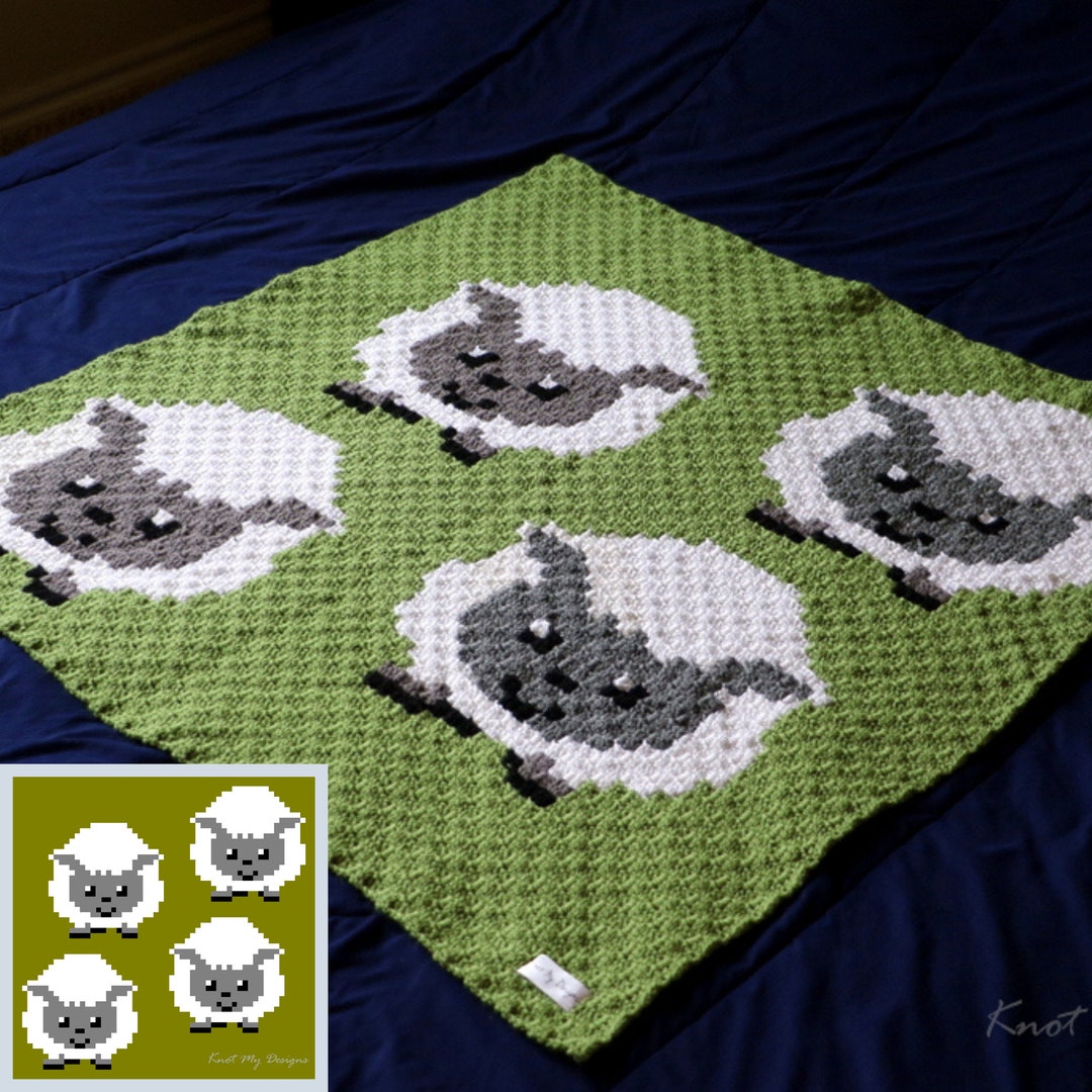 Sheep Herd—c2c Crochet Blanket Pattern Graph & Row Instructions | C2C ...