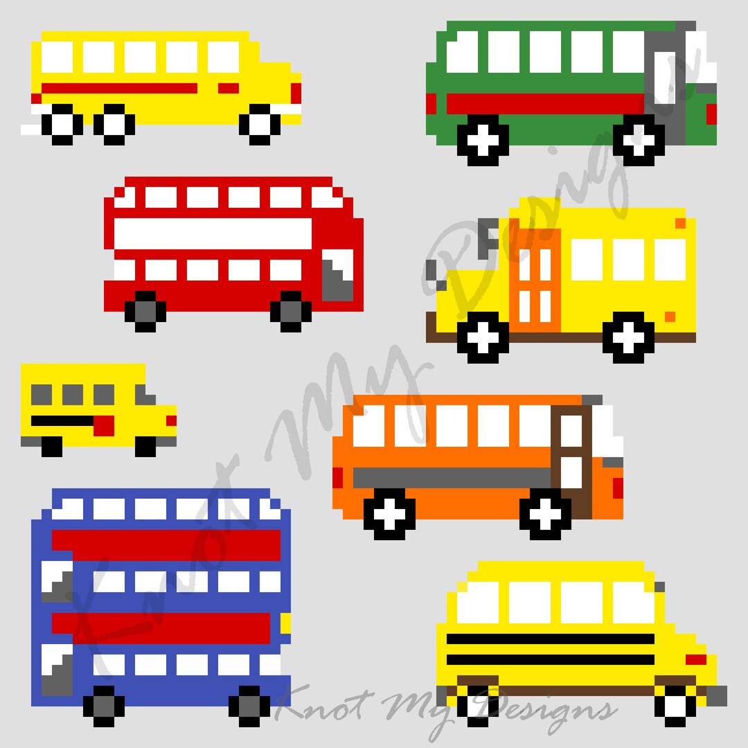 Buses—c2c Crochet Blanket Pattern Graph | C2C School Bus|c2c Double ...