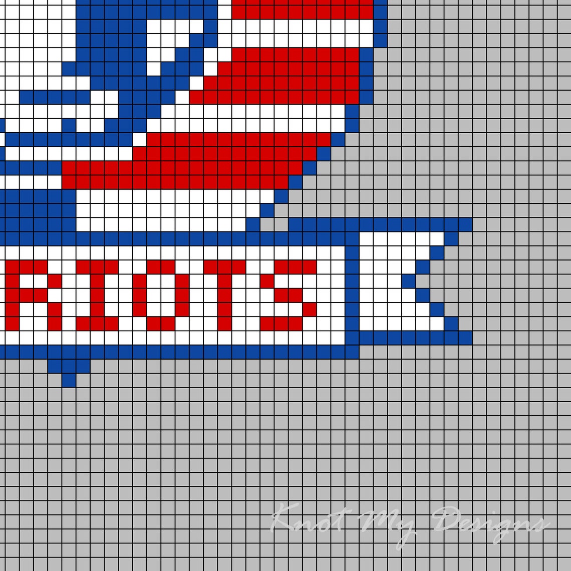 Patriots Football Team - C2C Crochet Blanket Pattern Graph / Corner to ...