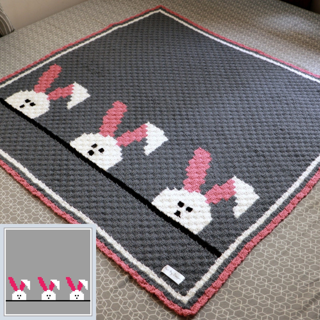 Peeking Rabbits—c2c Crochet Blanket Pattern Graph & Row Instructions ...
