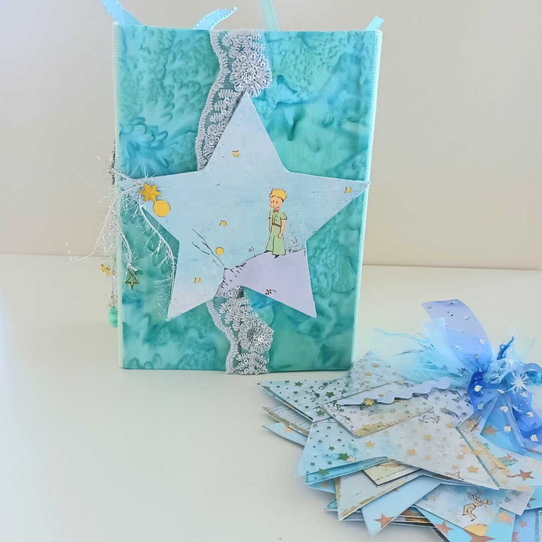 Little Prince Journal and Star Tag Book Set: Handmade Shabby Blue ...