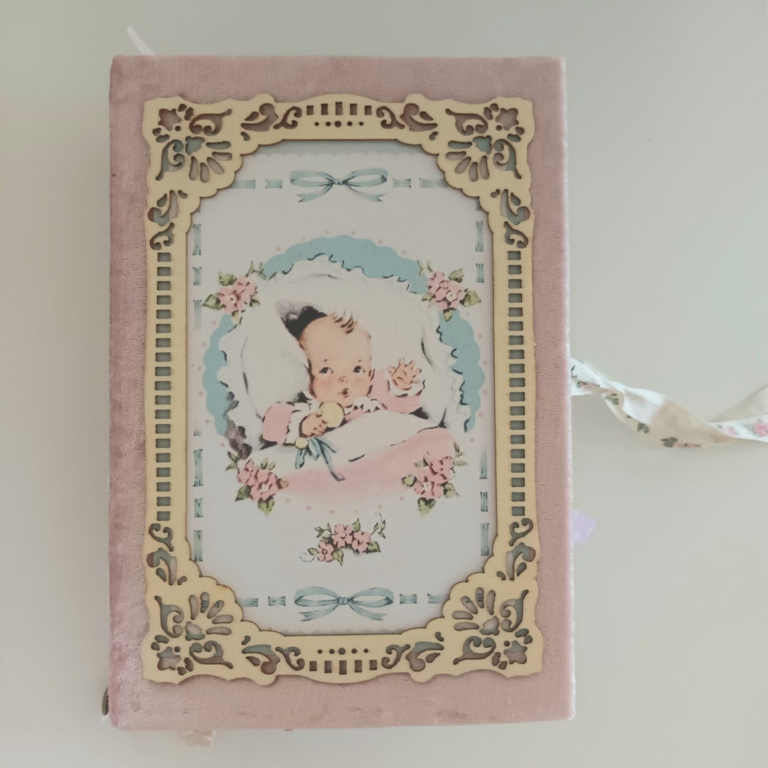 Vintage Style Baby Girl Journal, Baby Junk Journal, Shabby Baby Book ...