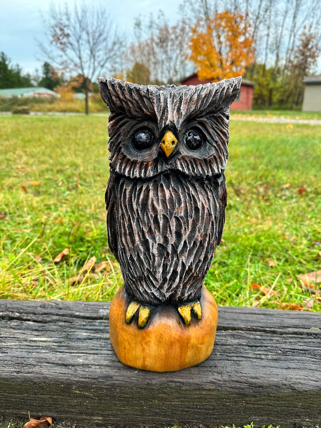 Chainsaw-carved Owl Wood Carving Gift for Mom Wife Christmas Present ...
