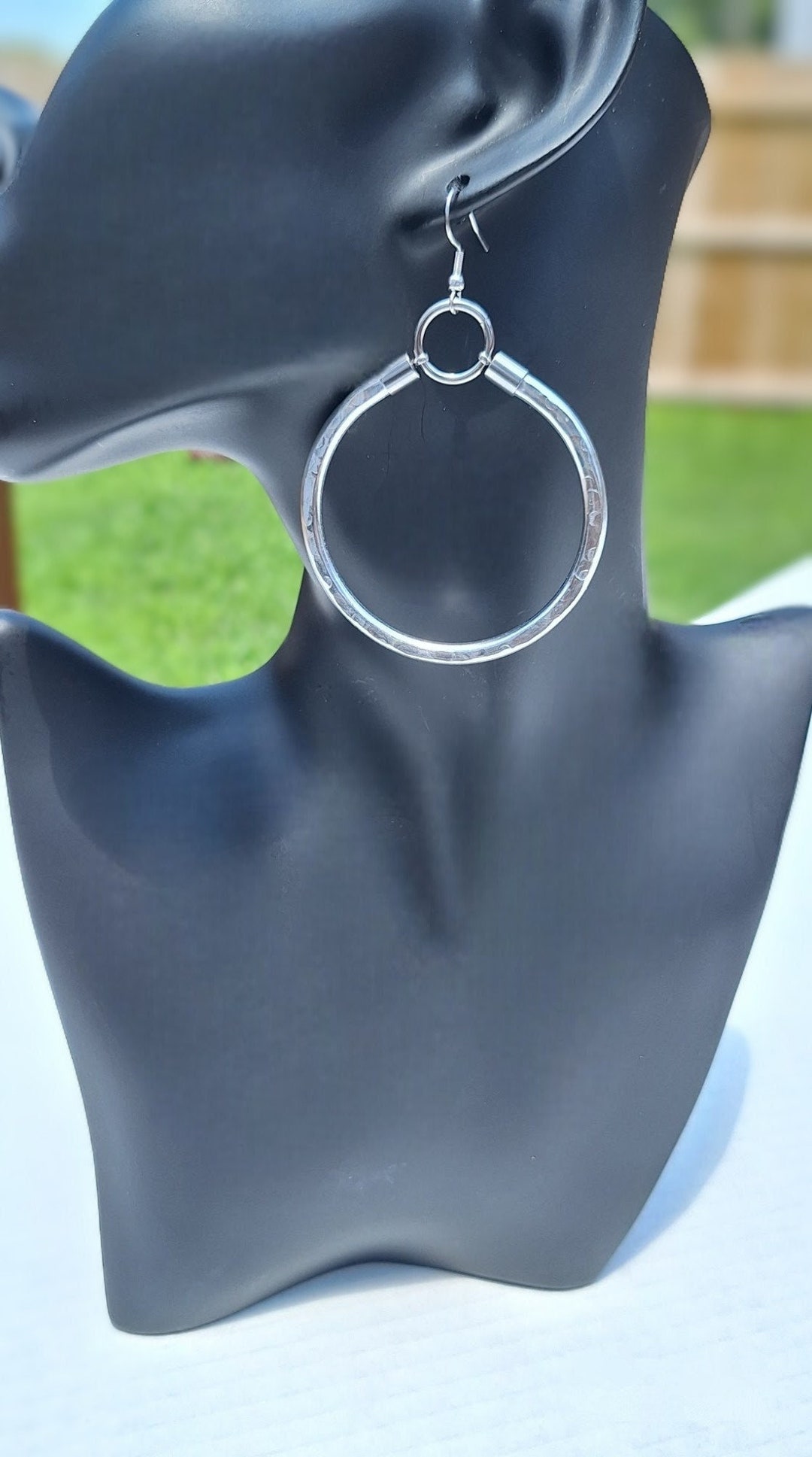 Classic Medium Size Hammered Aluminum Hoops - Etsy