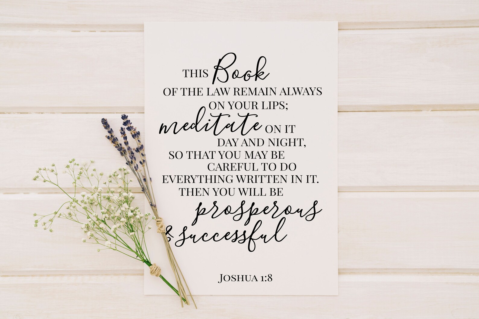 Joshua 1 8 Bible Verse Wall Art Printable Scripture Wall | Etsy