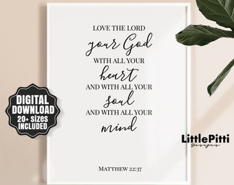 Matthew 22 37 | Etsy