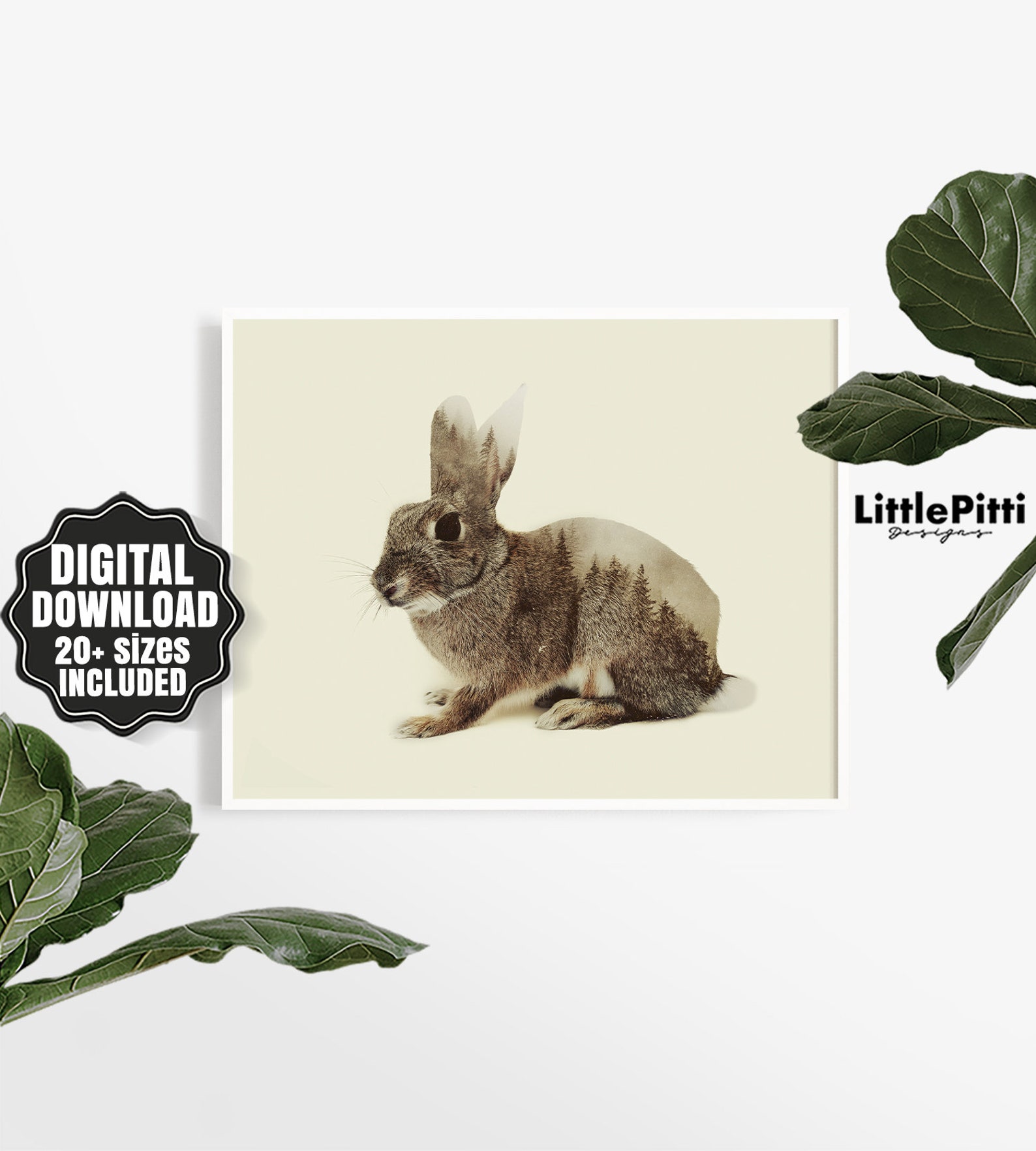 Rabbit print bunny print rabbit art printable art rabbit | Etsy