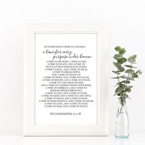 Ecclesiastes 3 1-8 Bible verse printable bible wall art For | Etsy