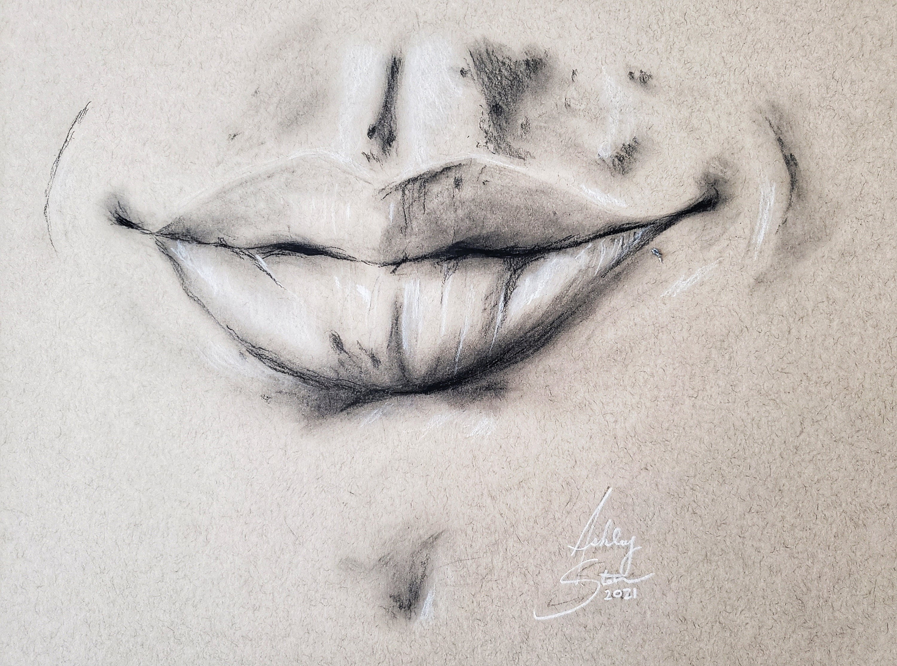 Charcoal Drawings Of Lips