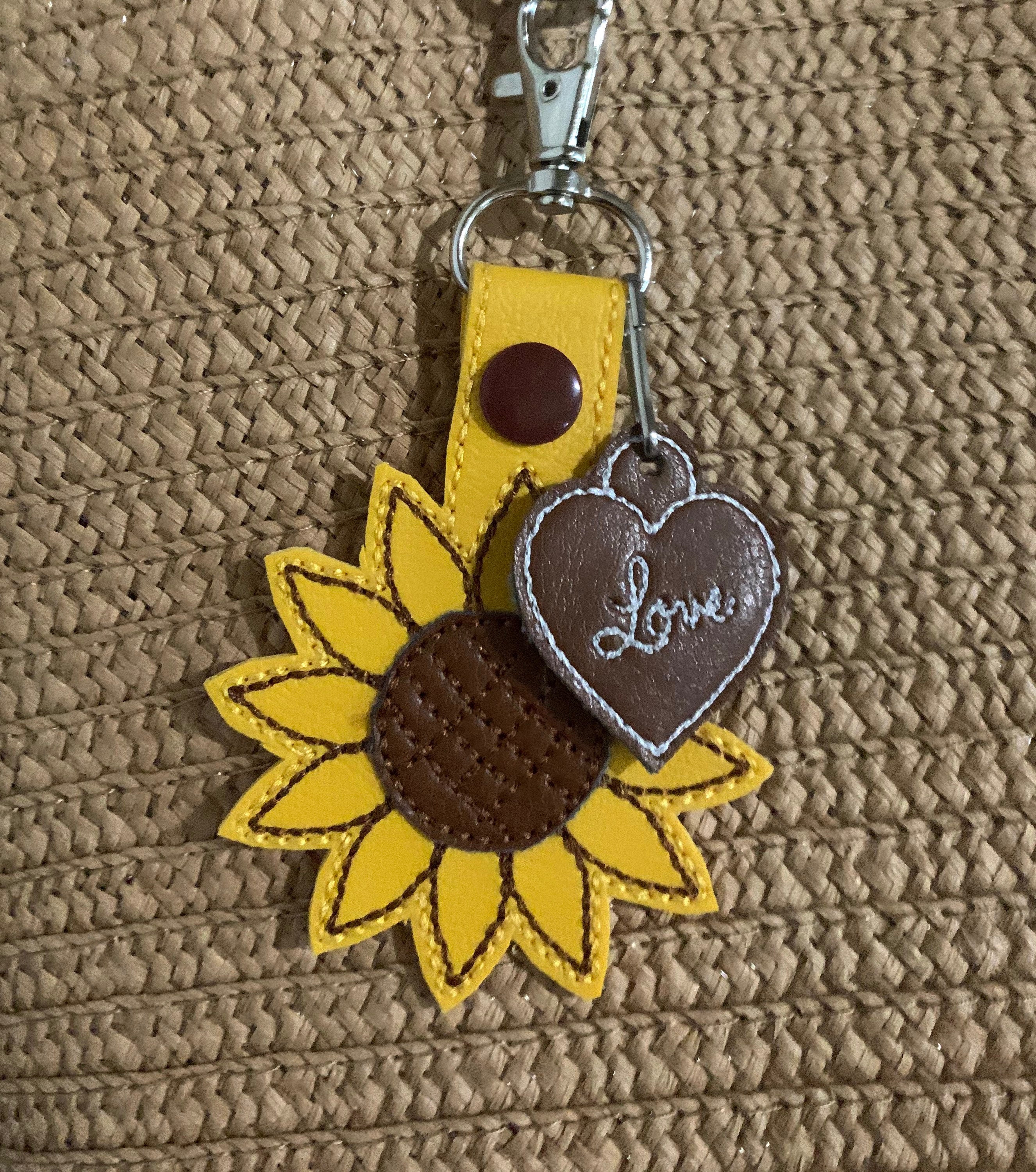 Sunflower Key Chain, Bag Tag - Etsy