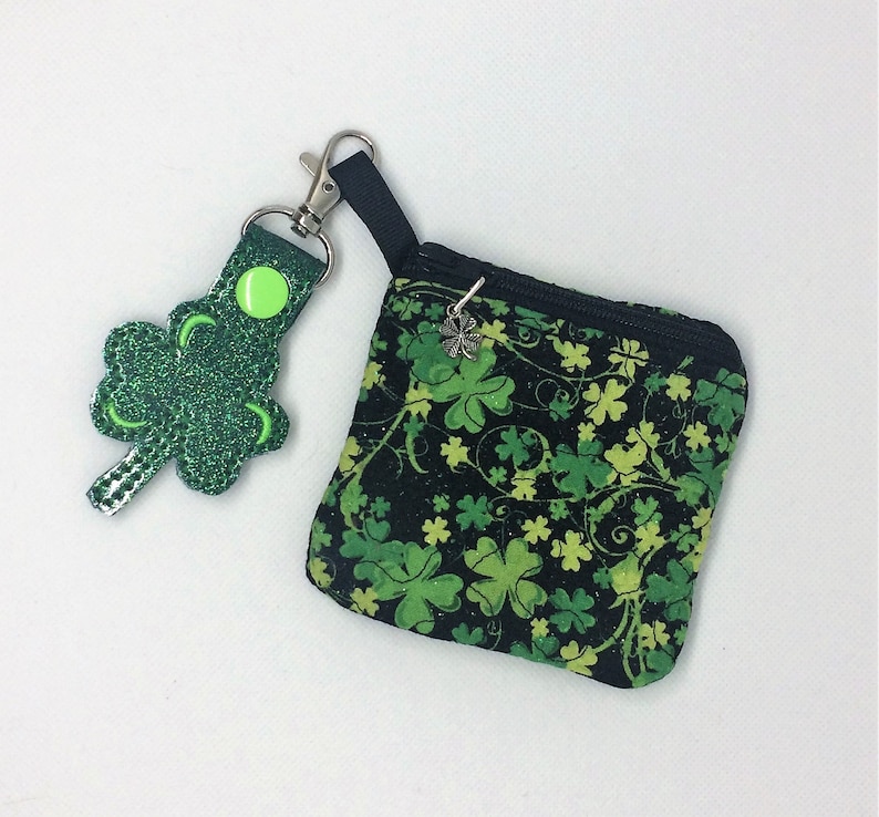 St. Patricks Day Shamrock Key chain bag tag with lobster | Etsy