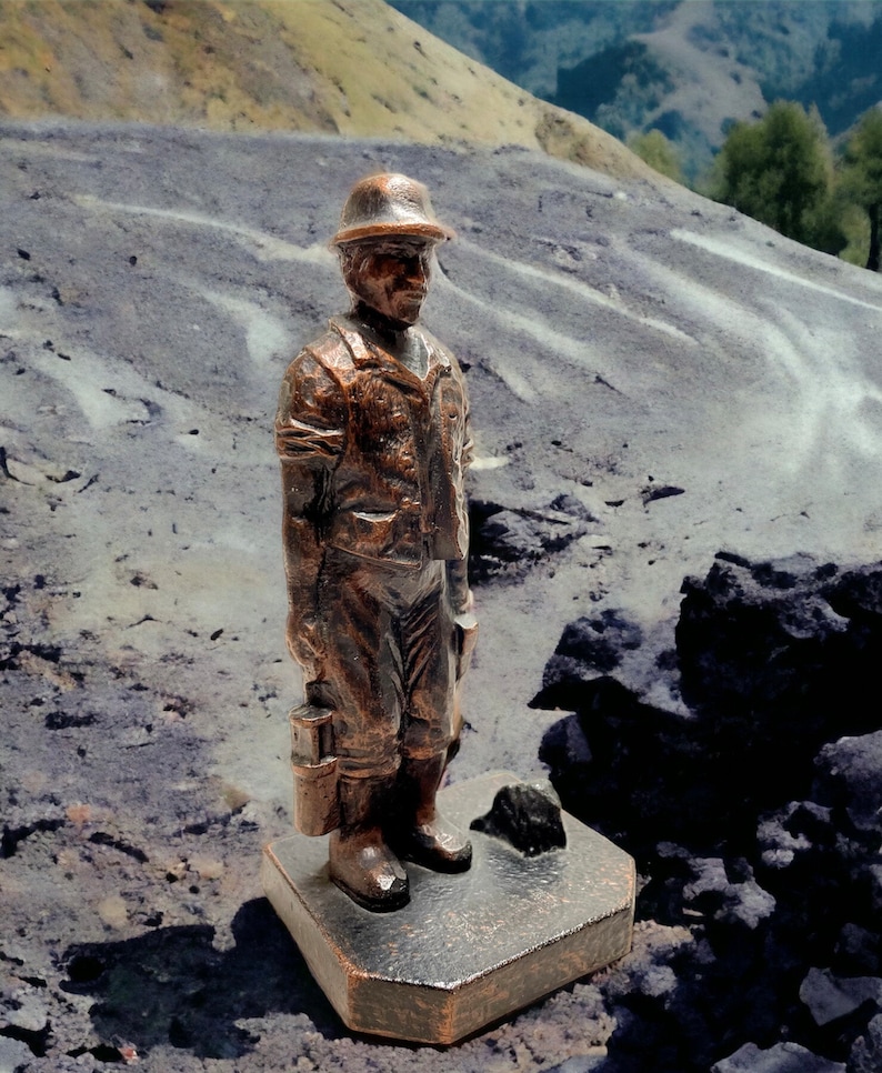 Vintage Coal Miner Statue Coal Mine Souvenir - Etsy