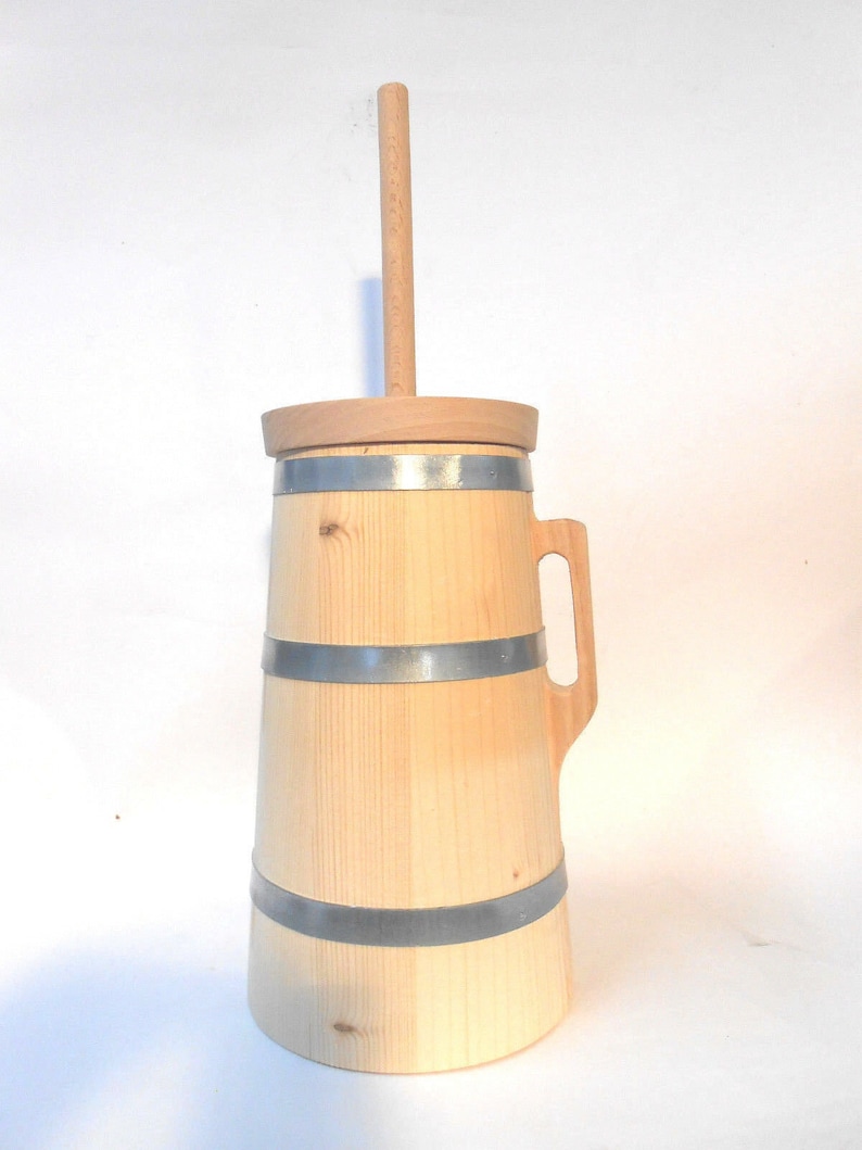 Wooden Butter Plunger Churn Handmade Churn Dash 5 Liter 1.3 Gallon ...