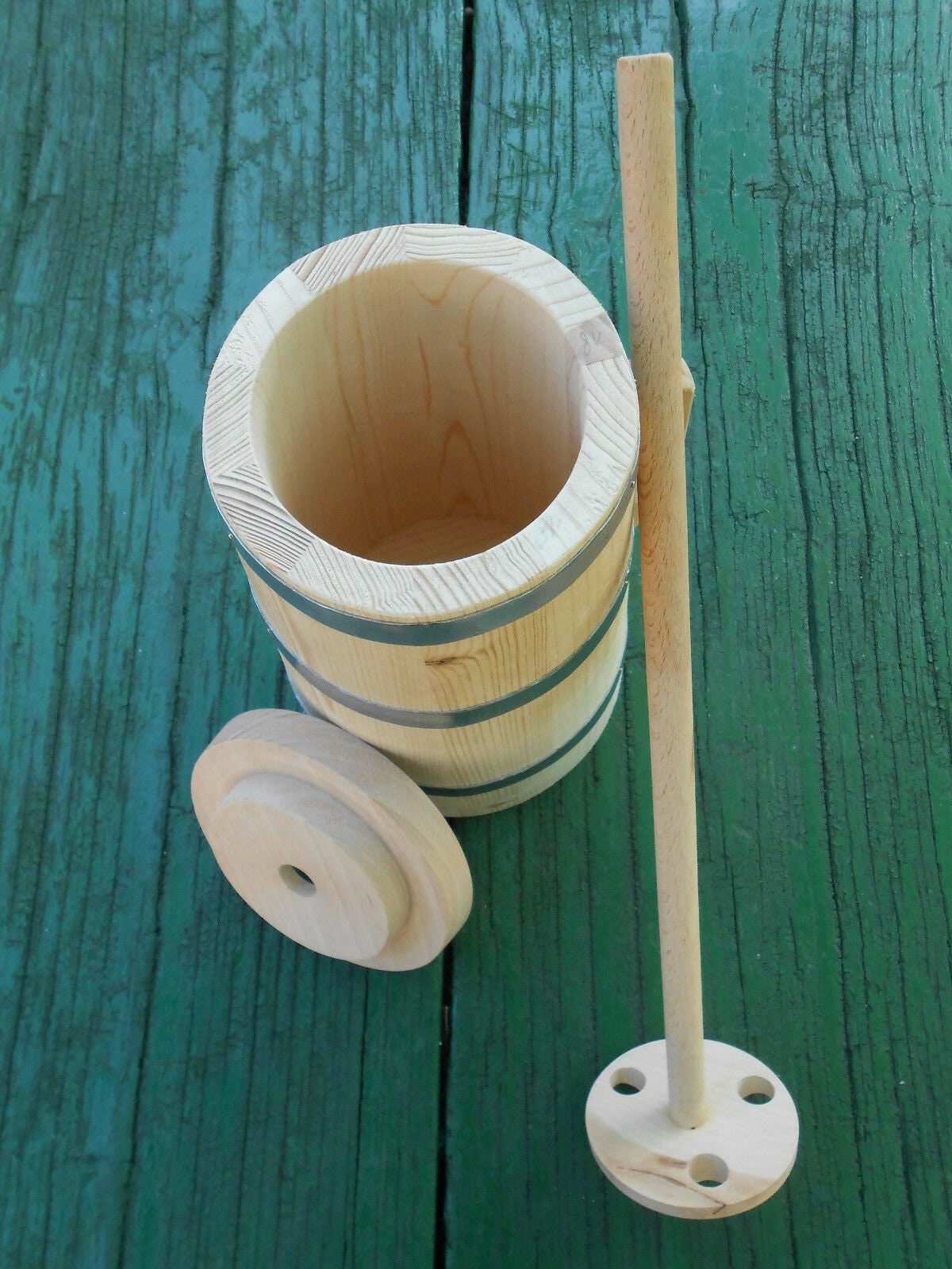 Wooden Butter Plunger Churn Handmade Churn Dash 5 Liter 1.3 Gallon ...