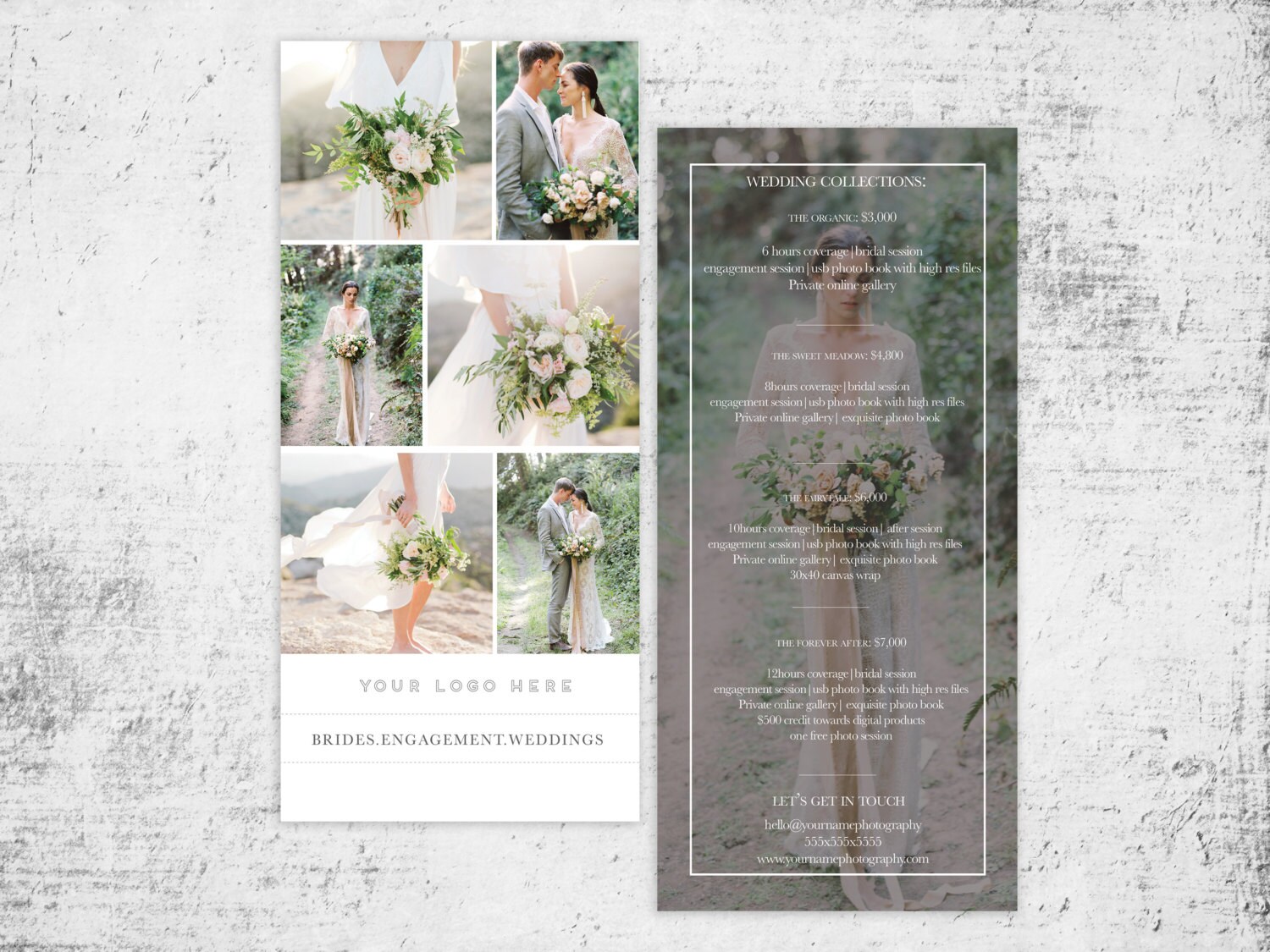 Pricing Guide Rack Card for Photographers-studio Templates-wedding ...