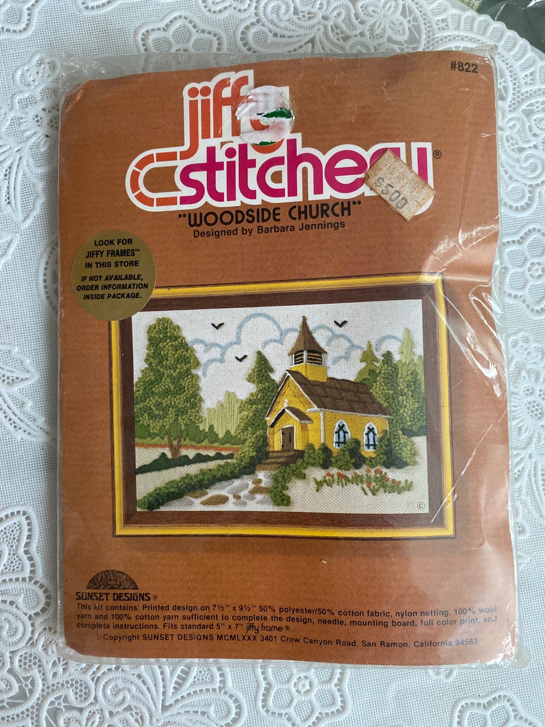 Jiffy Stitchery “woodside Church ”(5”x7") Needlepoint COMPLETE Kit/100 ...