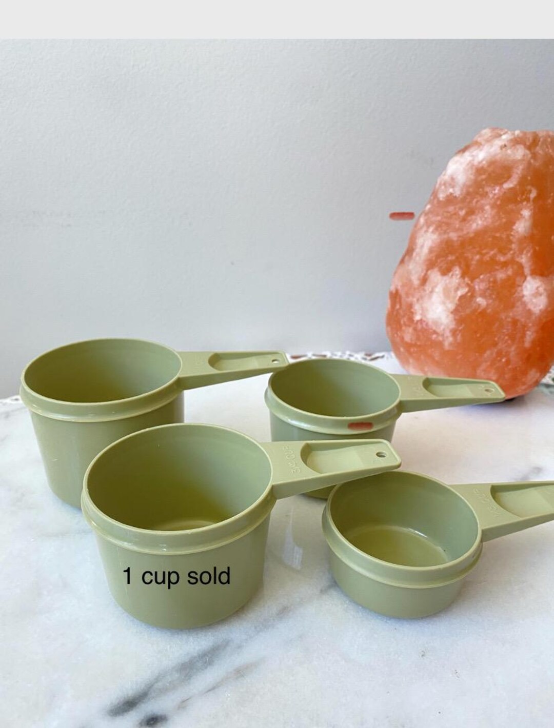 Tupperware Avacado Green Measuring Cups Excellent Condition Made In