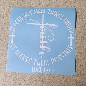 Faith Vinyl Adhesive Decal, Christian Car Sticker, Car Window Sticker ...