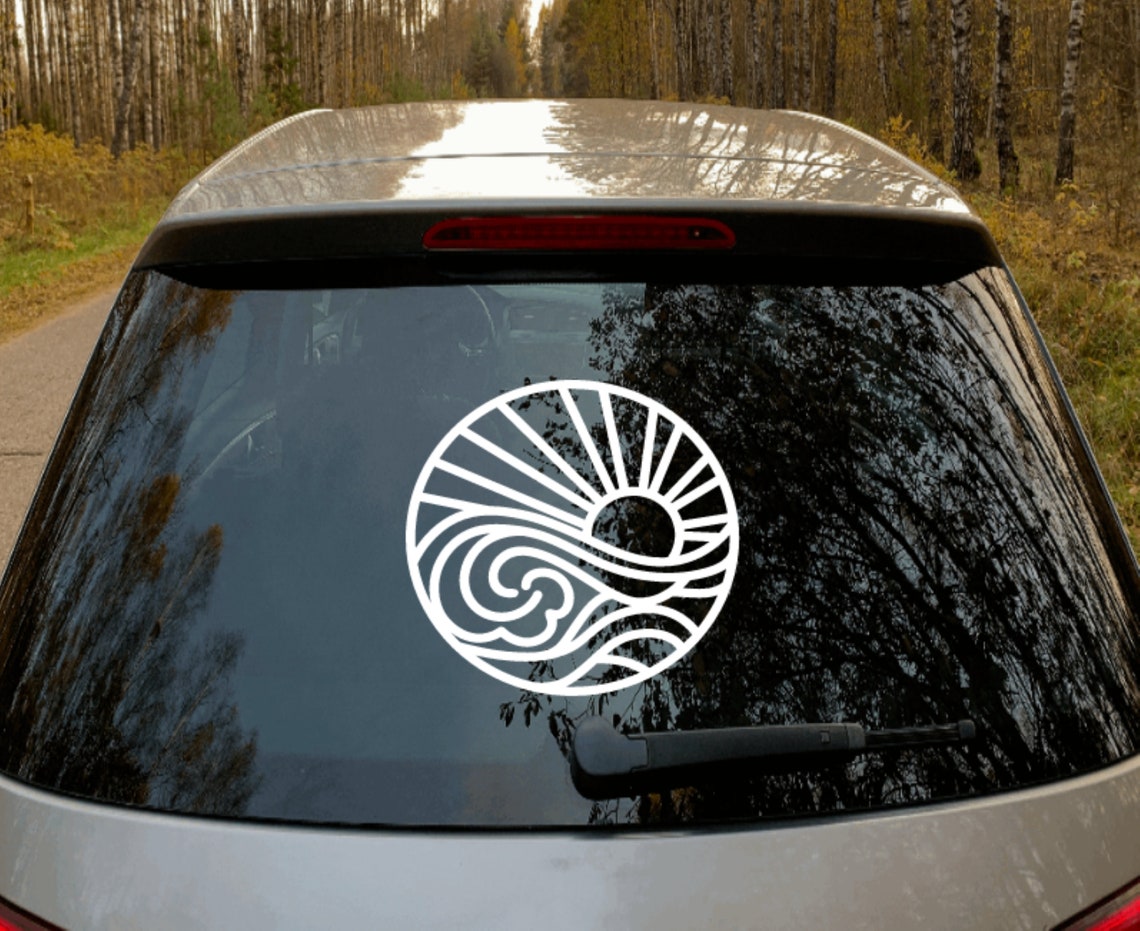 Sun Ocean Waves Decal Beach Waves Decal Car Decal Vinyl - Etsy