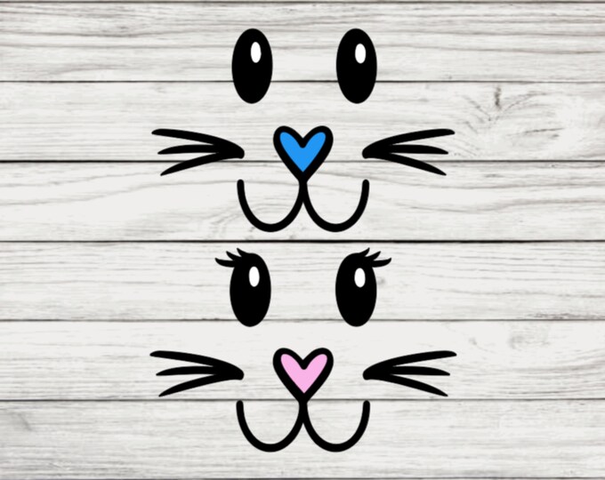 Bunny Face Vinyl Adhesive Decal Decoration Holiday Projects, Custom ...