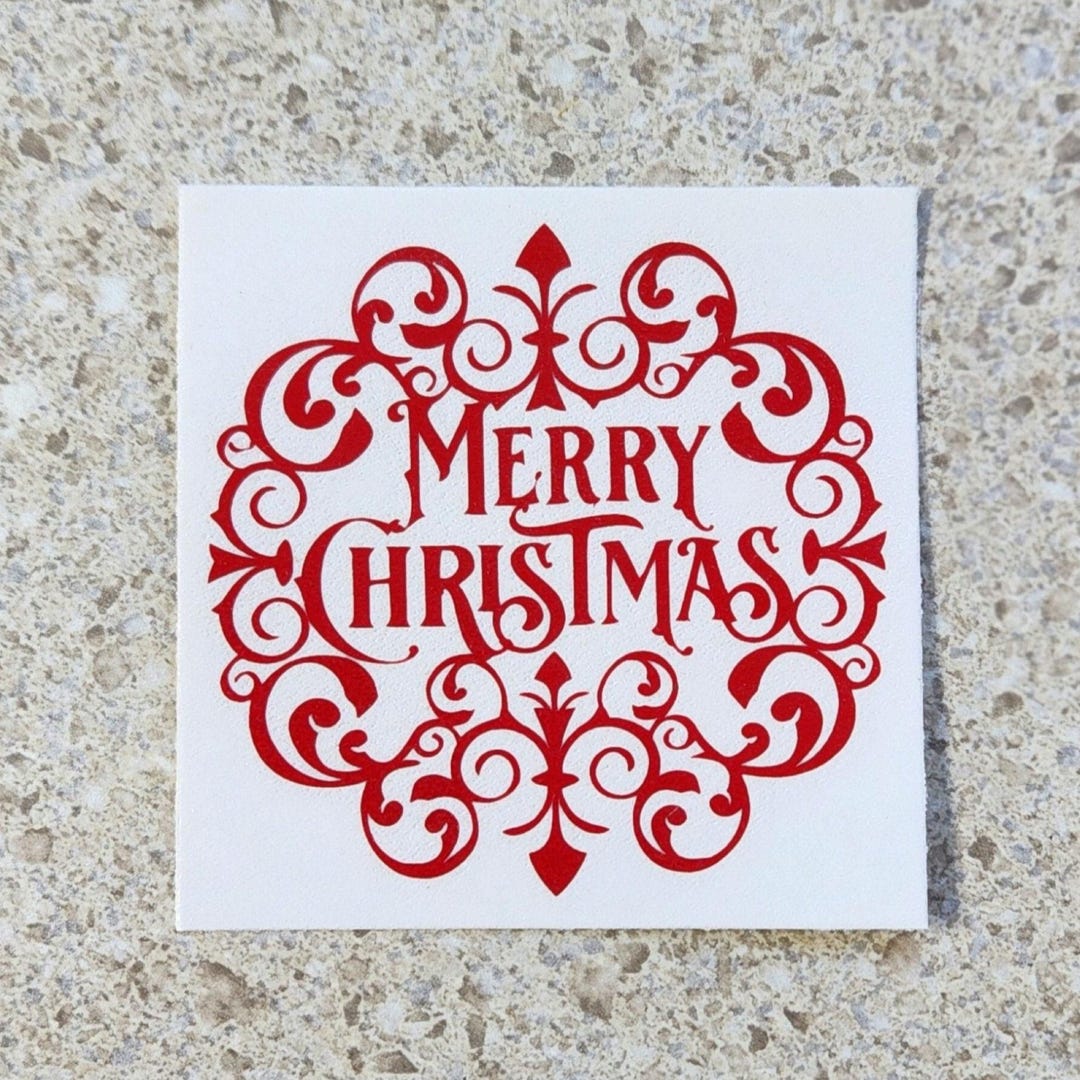 Merry Christmas Decal, Christmas Vinyl Decal, Holiday Decals, Christmas ...