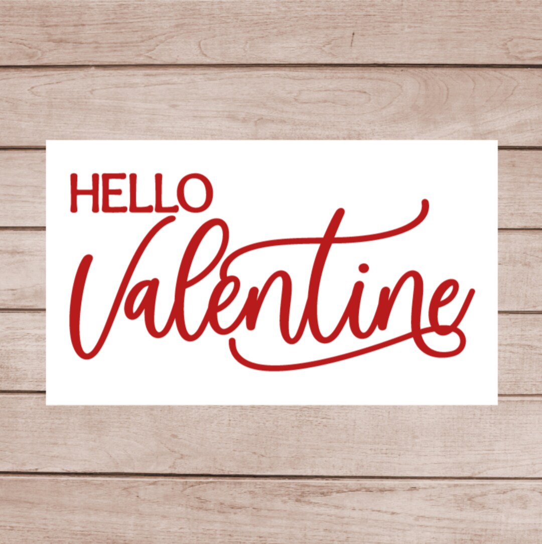 Hello Valentine Decal, Valentine's Day Decal, Hearts Sticker, Valentine ...