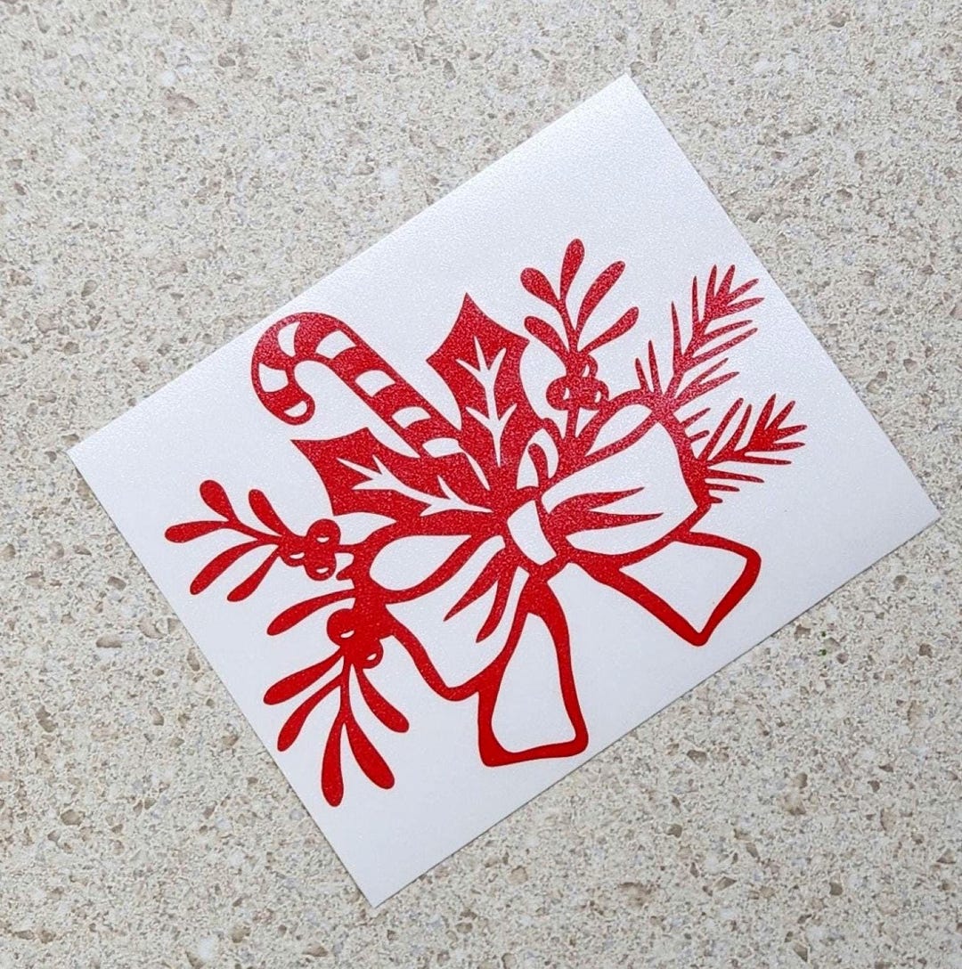 Candy Cane Decal, Christmas Vinyl Decal, Holiday Decals, Christmas ...