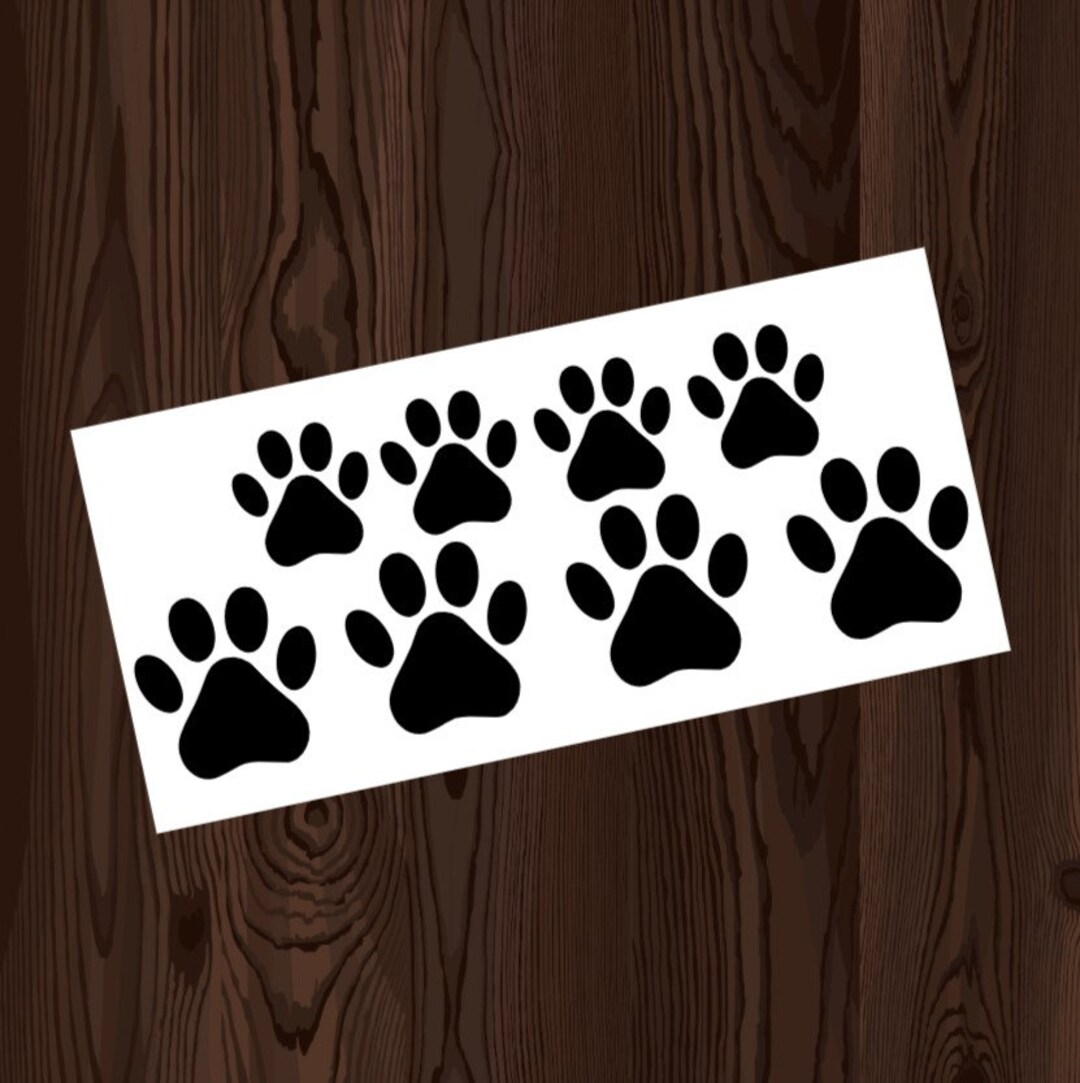 Dog Paw Print Vinyl Decal Sticker, Custom Puppy Paw Prints Decal, Dog ...