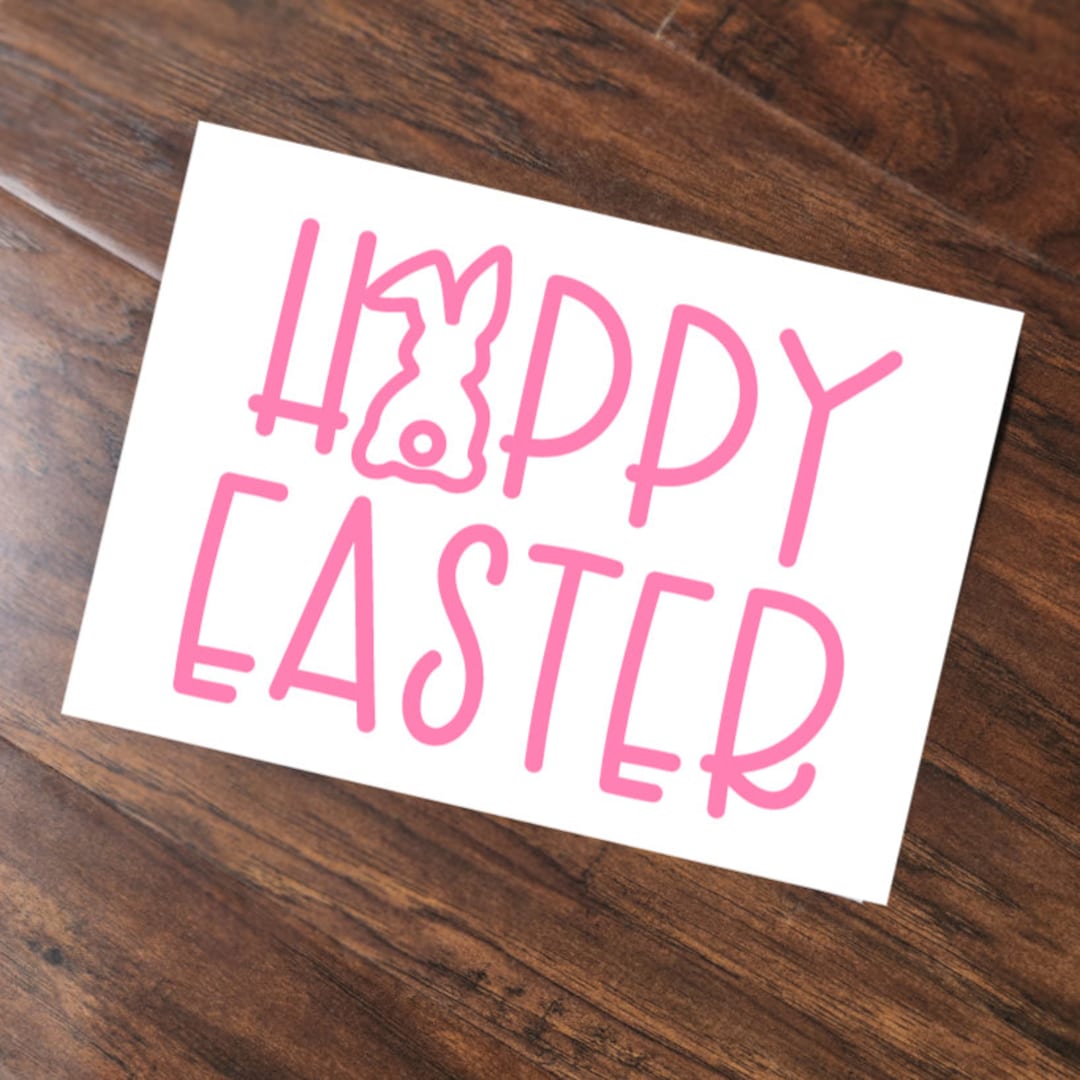 Happy Easter Vinyl Adhesive Decal Decoration Holiday Projects - Etsy