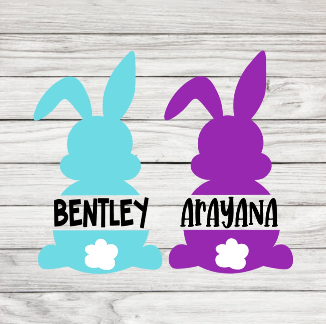 Personalized Easter Bunny Vinyl Adhesive Decal Holiday - Etsy