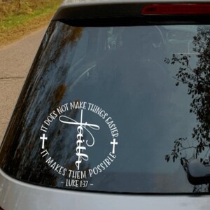 Faith Vinyl Adhesive Decal, Christian Car Sticker, Car Window Sticker ...