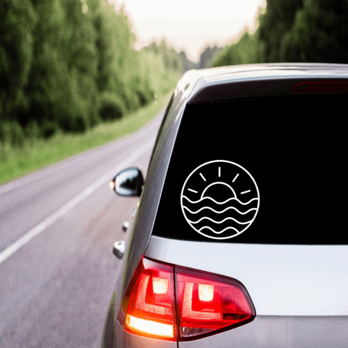 Ocean Sun Wave Vinyl Decal Sticker Beach Waves Decal Car - Etsy