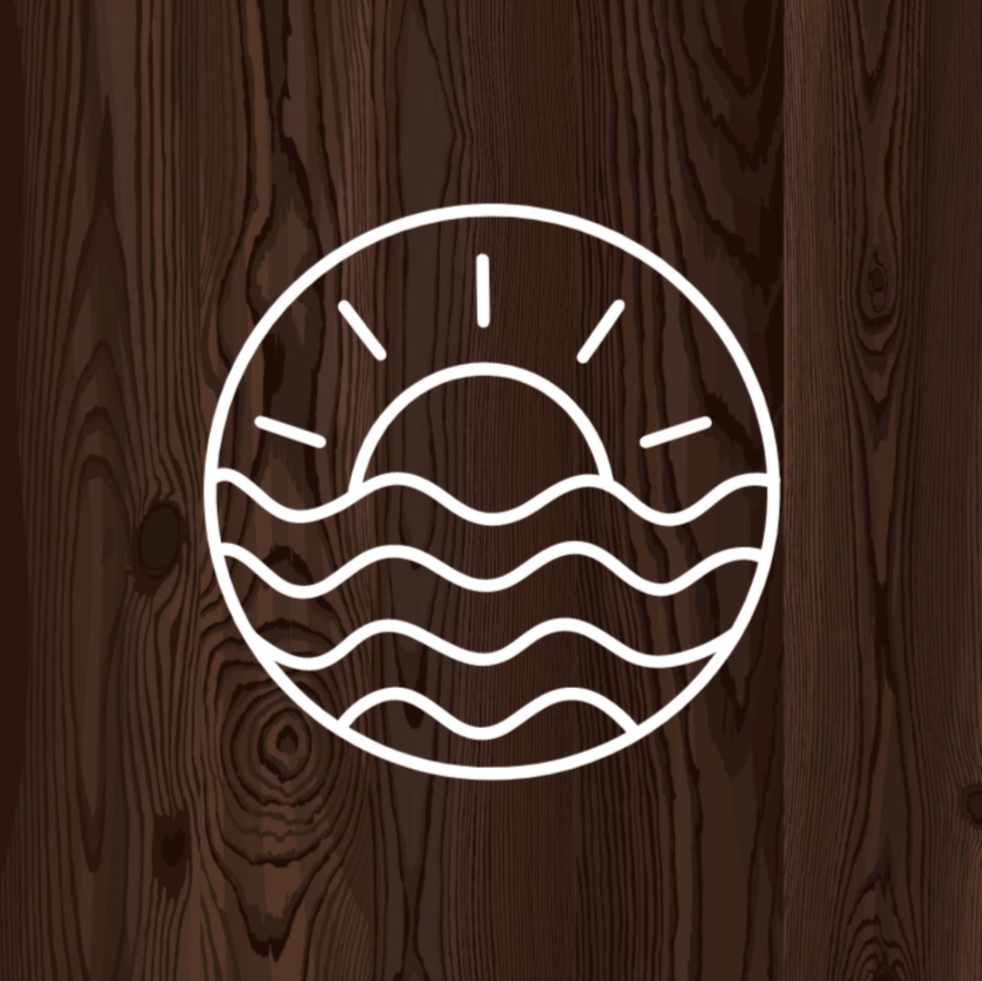 Ocean Sun Wave Vinyl Decal Sticker, Beach Waves Decal, Car Decal, Vinyl ...