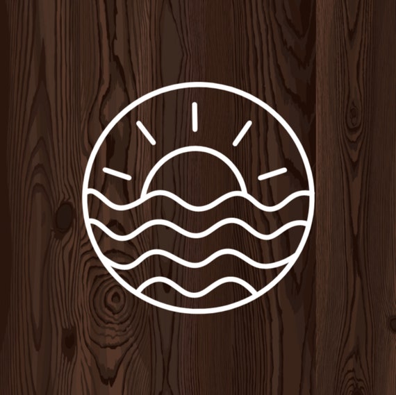Ocean Sun Wave Vinyl Decal Sticker Beach Waves Decal Car - Etsy