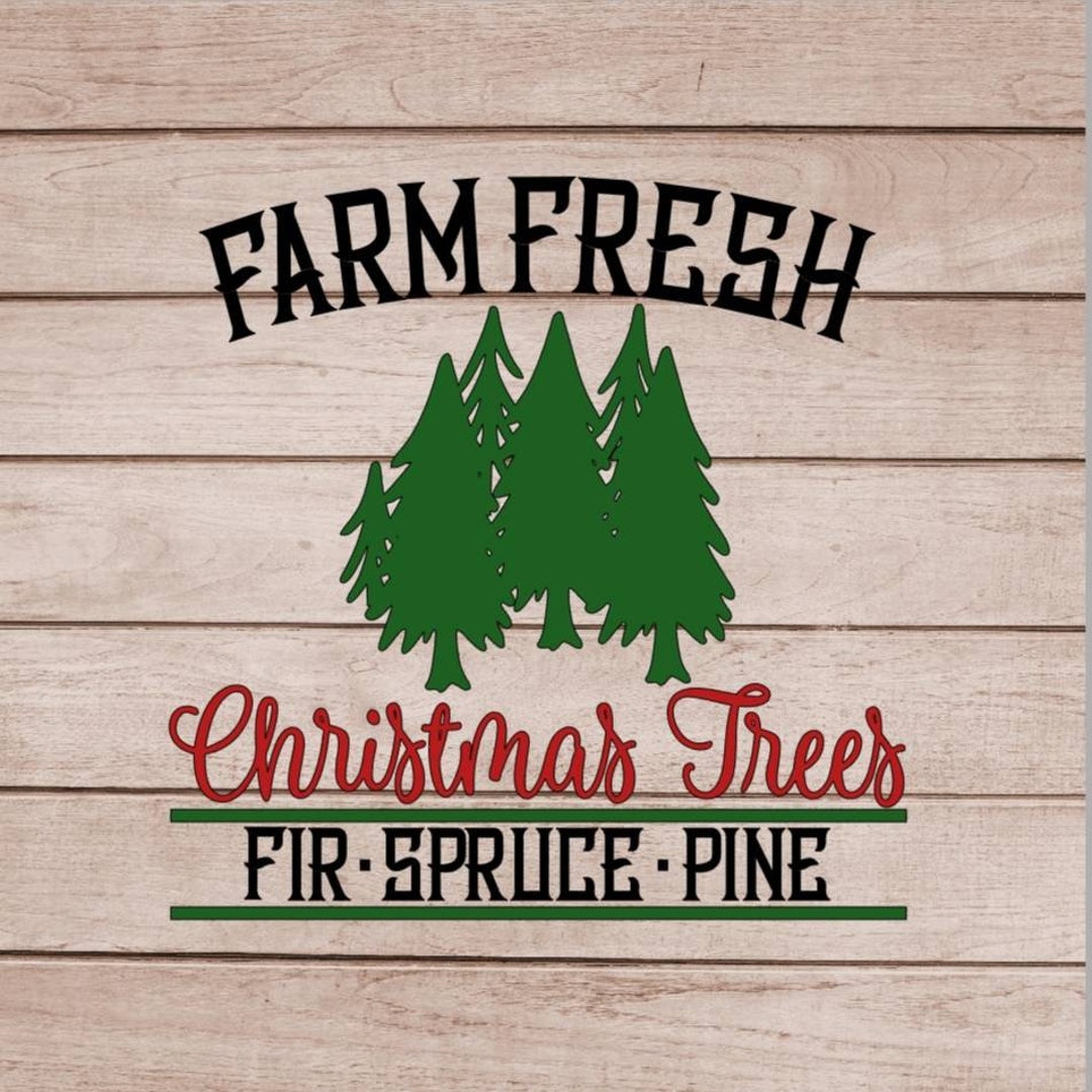 Farm Fresh Christmas Trees Decal Sticker, Christmas Decal Sticker ...