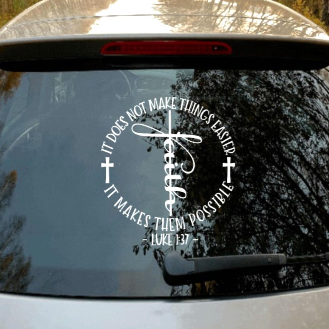 Faith Vinyl Adhesive Decal, Christian Car Sticker, Car Window Sticker ...