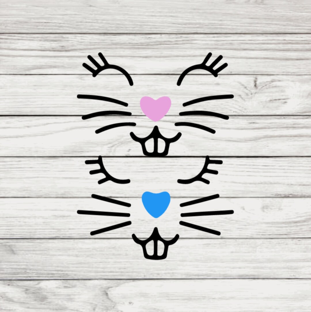Bunny Face Vinyl Adhesive Decal Decoration Holiday Projects - Etsy