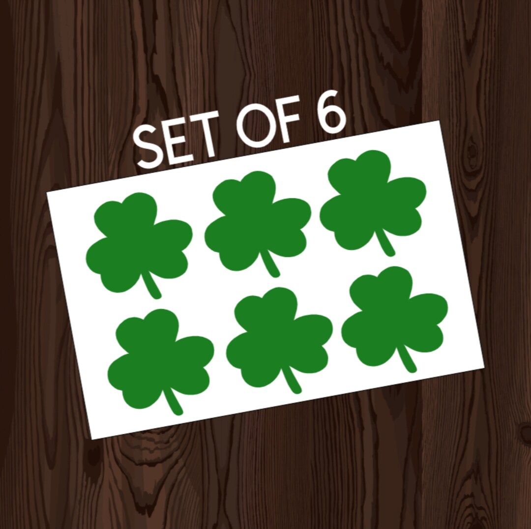 St Patricks Day Shamrock Vinyl Decal Sticker, Irish Decal, Set of 6 ...