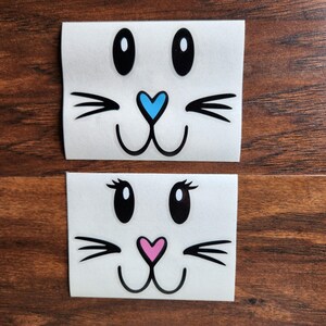 Bunny Face Vinyl Adhesive Decal Decoration Holiday Projects, Custom ...