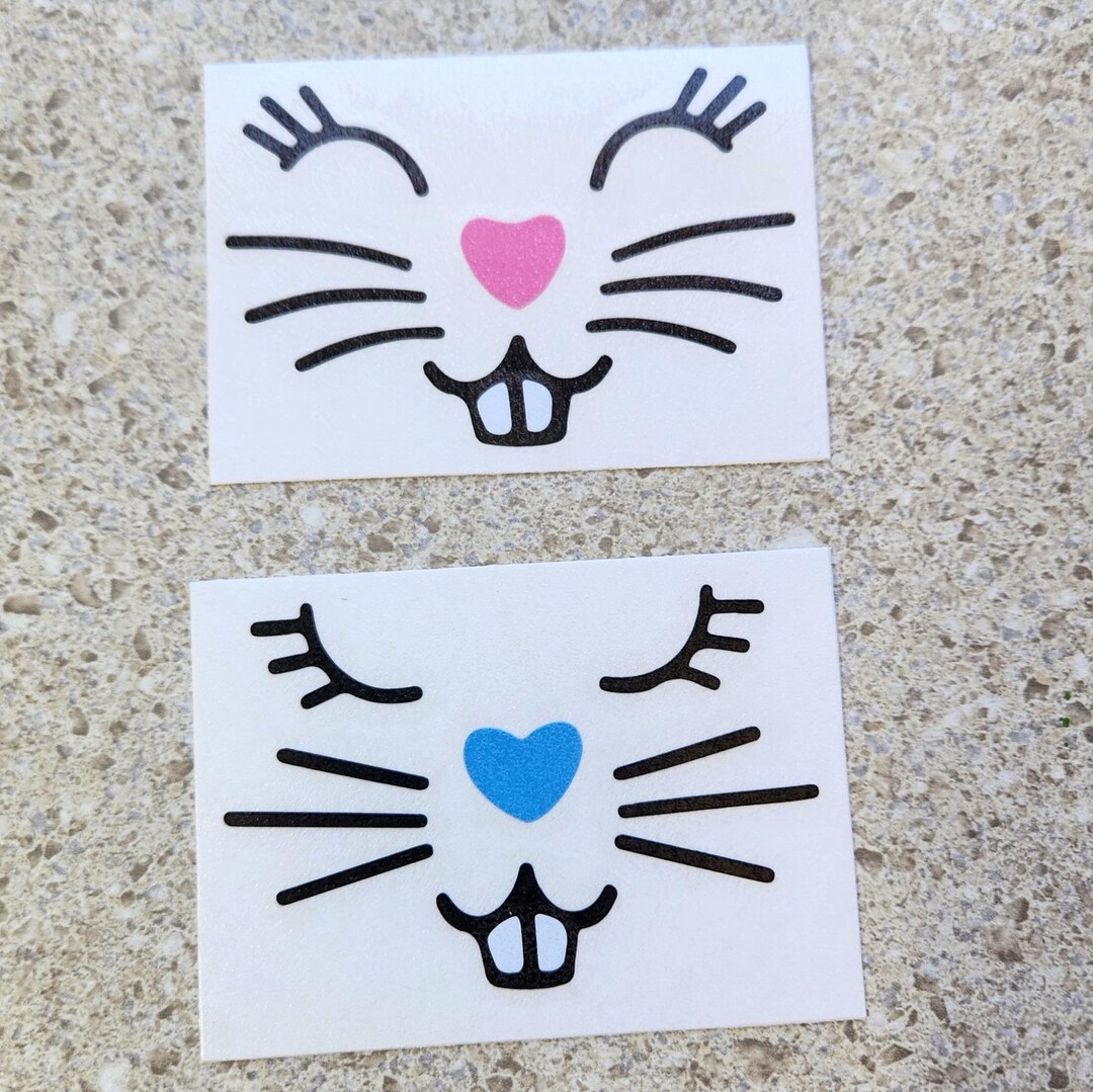 Bunny Face Vinyl Adhesive Decal Decoration Holiday Projects, Custom ...