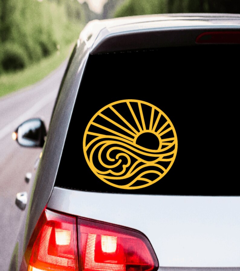 Sun Ocean Waves Decal Beach Waves Decal Car Decal Vinyl - Etsy