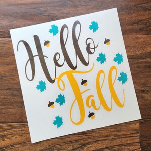 Hello Fall Vinyl Decal Sticker, DIY Fall Decoration, Fall Vinyl Decal ...