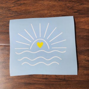 Ocean Sun Vinyl Decal Sticker, Beach Waves Decal, Car Decal, Vinyl ...